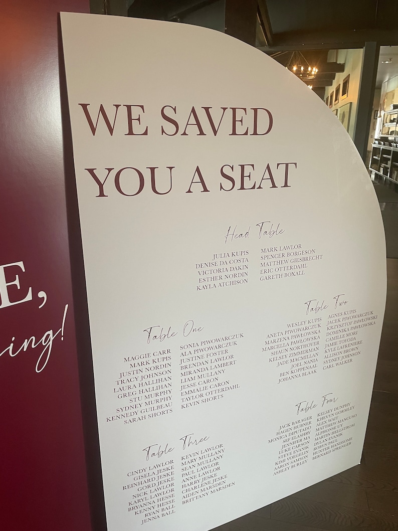 Modern Wedding Welcome and Seating Chart Sign - Digital//double Arched ...