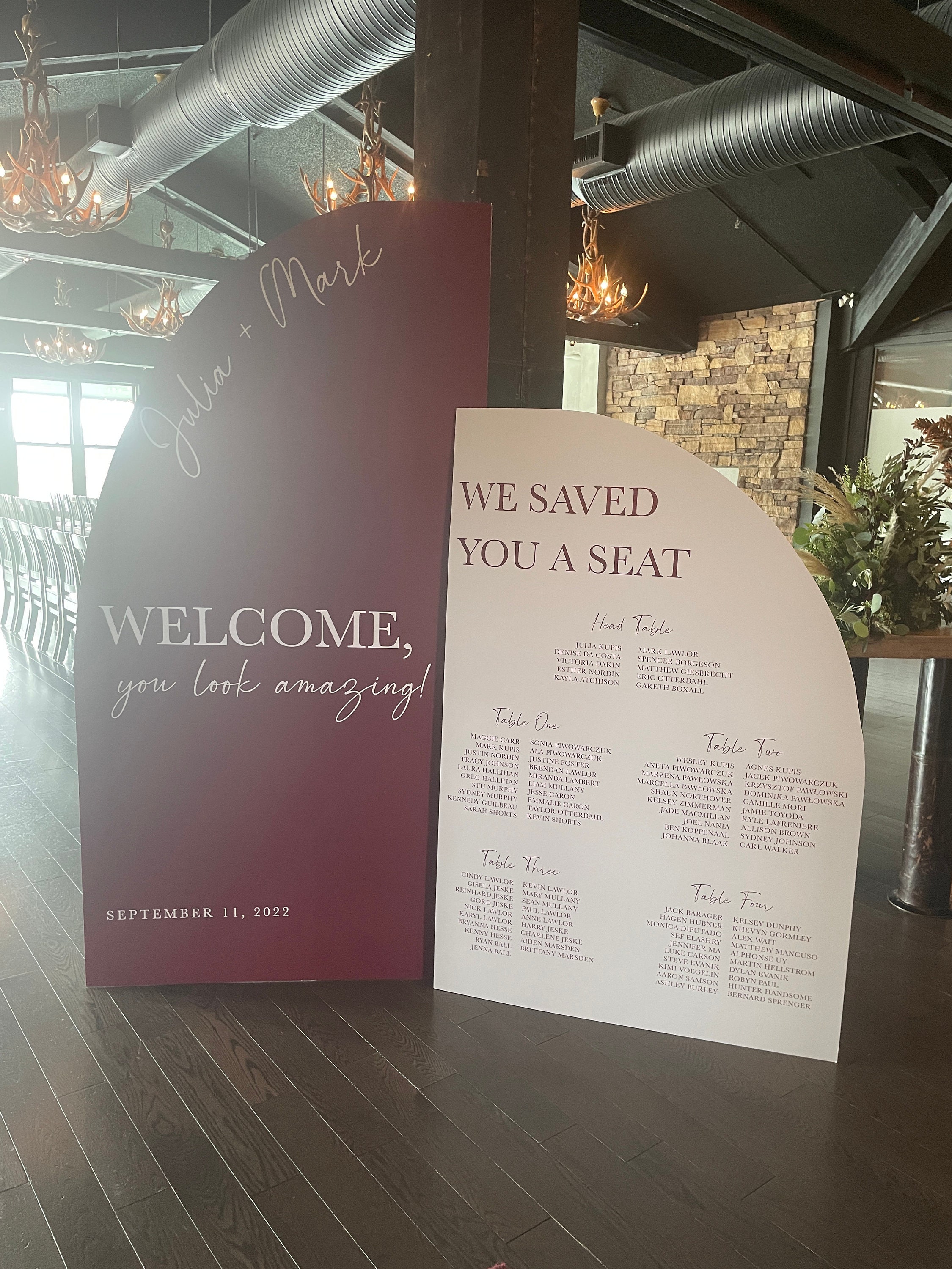 Modern Wedding Welcome and Seating Chart Sign - Digital//double Arched ...