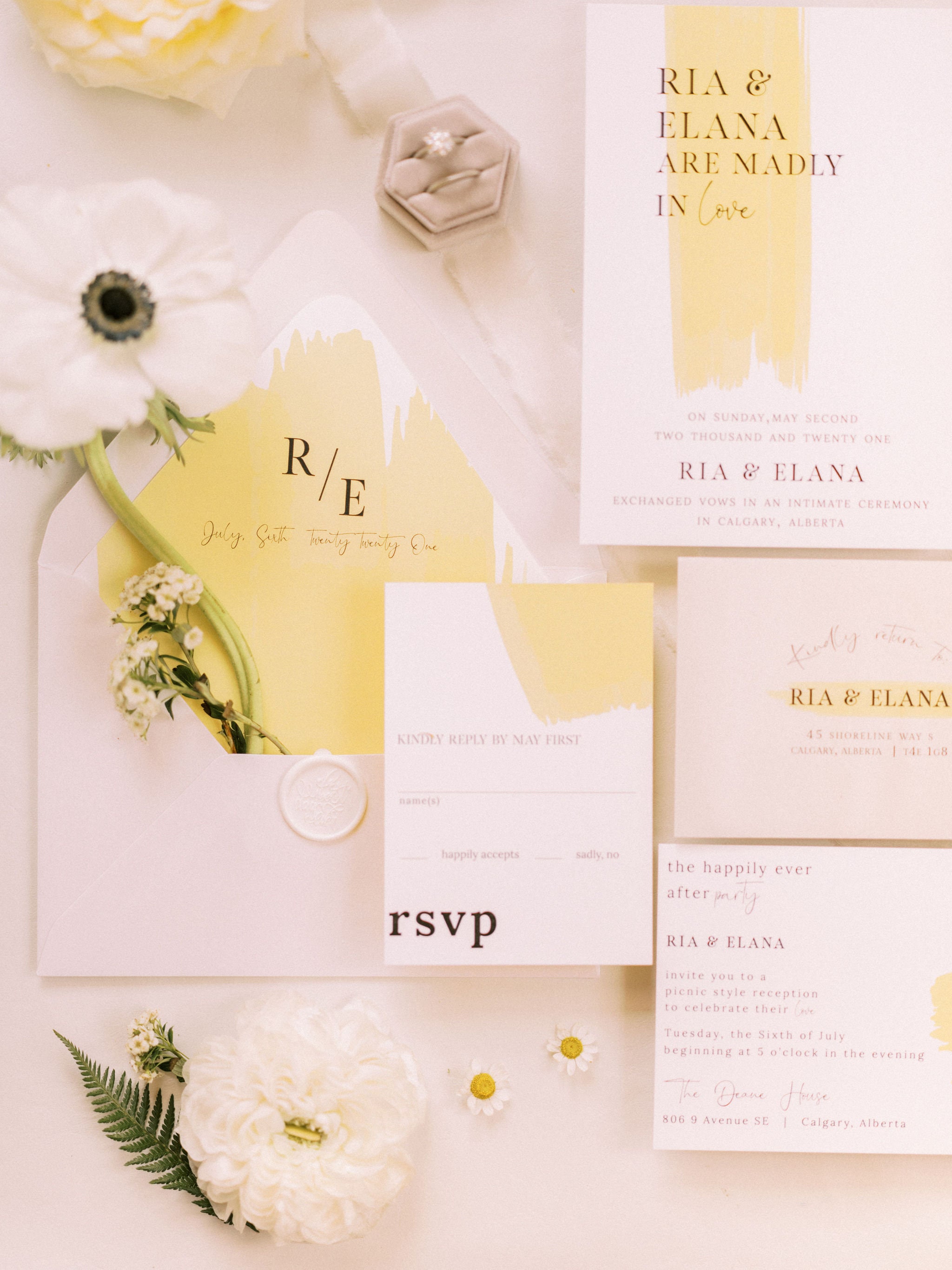 Happy Yellow Wedding Invitation Digital Wedding Invitation | Etsy