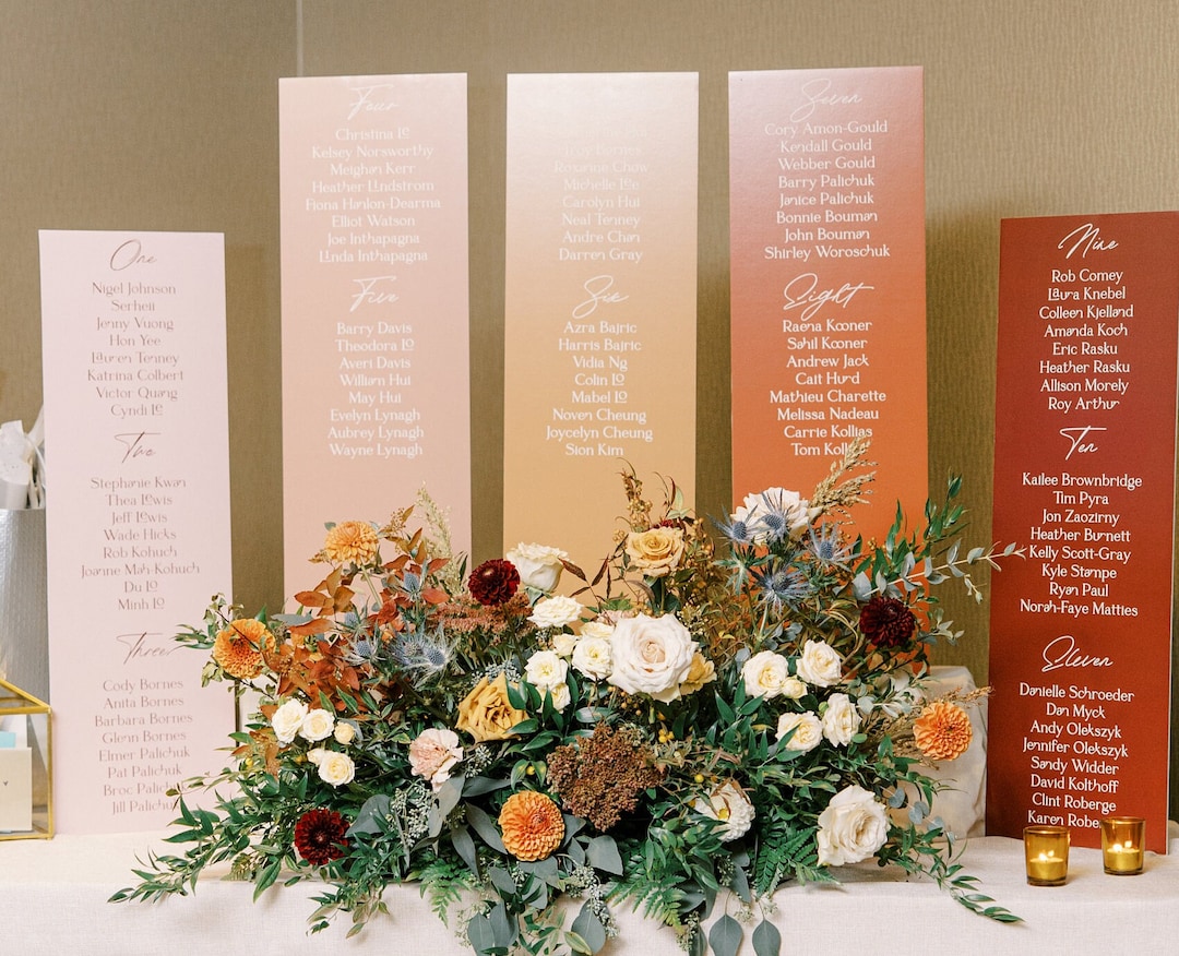 Modern Wedding Panel Welcome and Seating Table Top Signs - Digital ...