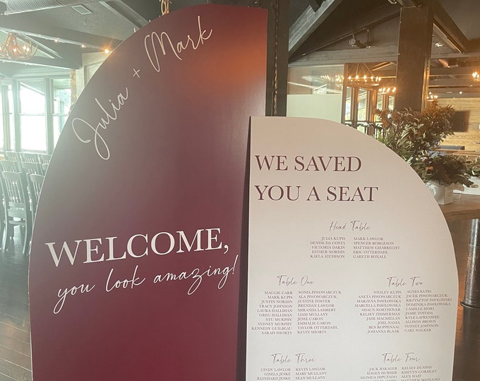 Modern Wedding Welcome and Seating Chart Sign - Digital//double Arched ...