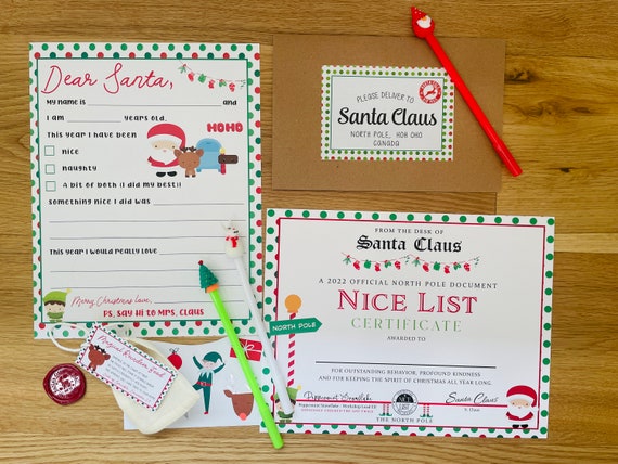 Night Before Christmas, Letter to Santa Kit // Santa Stationery ...