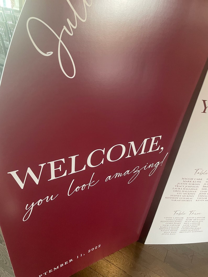 Modern Wedding Welcome and Seating Chart Sign - Digital//double Arched ...