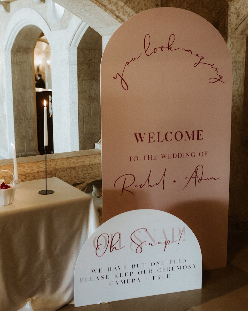 Modern Wedding Welcome and No Cameras Sign Digital//double - Etsy