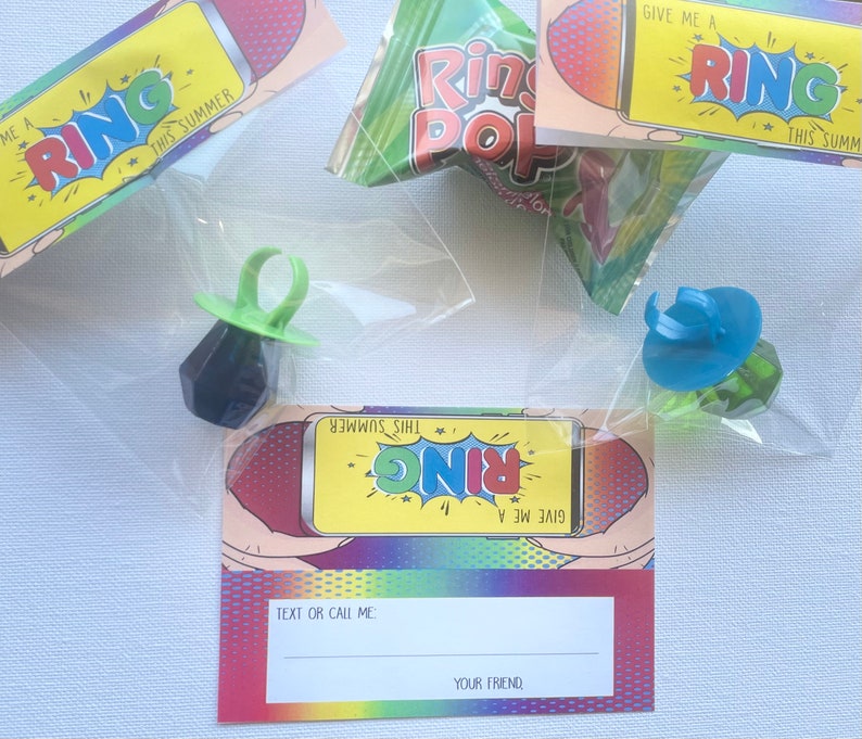 Give Me a Ring, Ring Pop, Keep in Touch, End of School Year Classmate ...