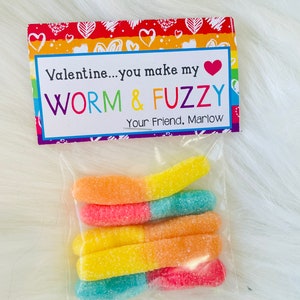 Worm and Fuzzy Valentine! Valentine's Day Digital Card, Print at Home ...