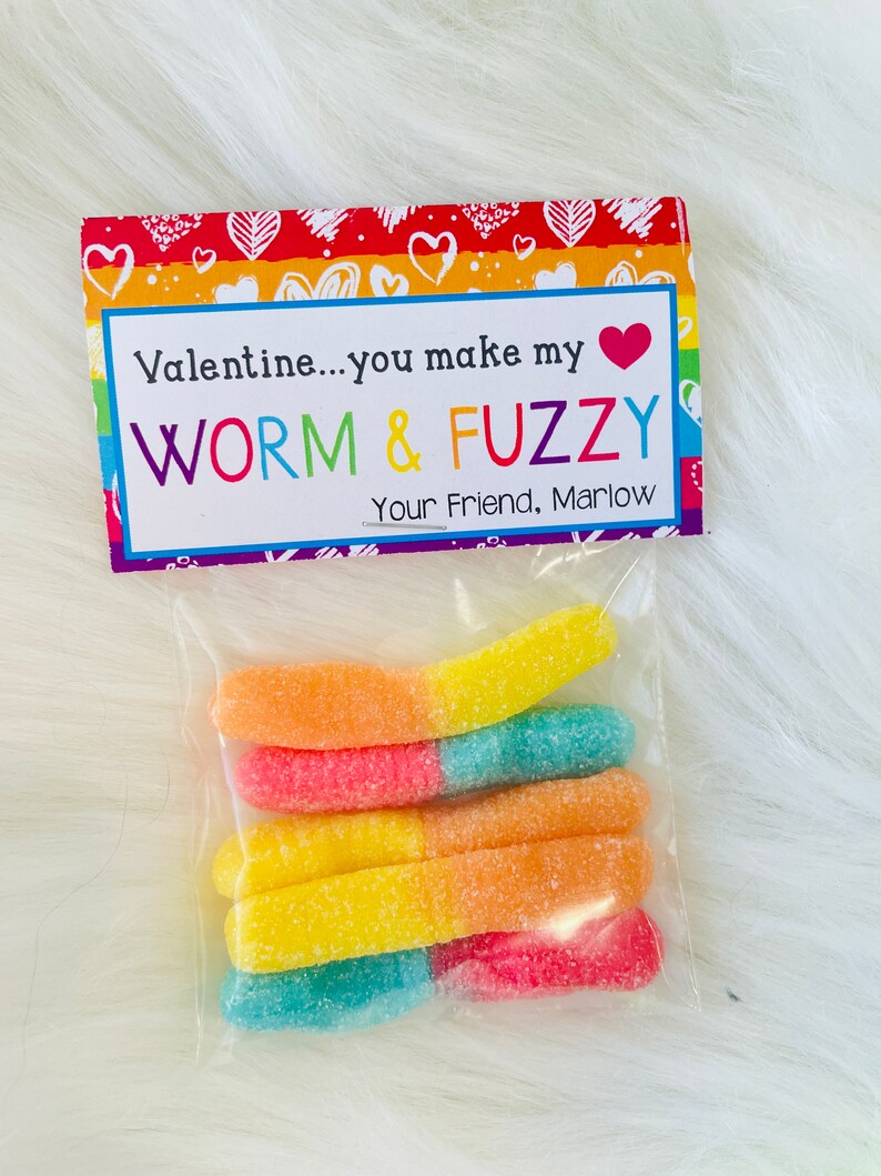 Worm and Fuzzy Valentine! Valentine's Day Digital Card, Print at Home ...