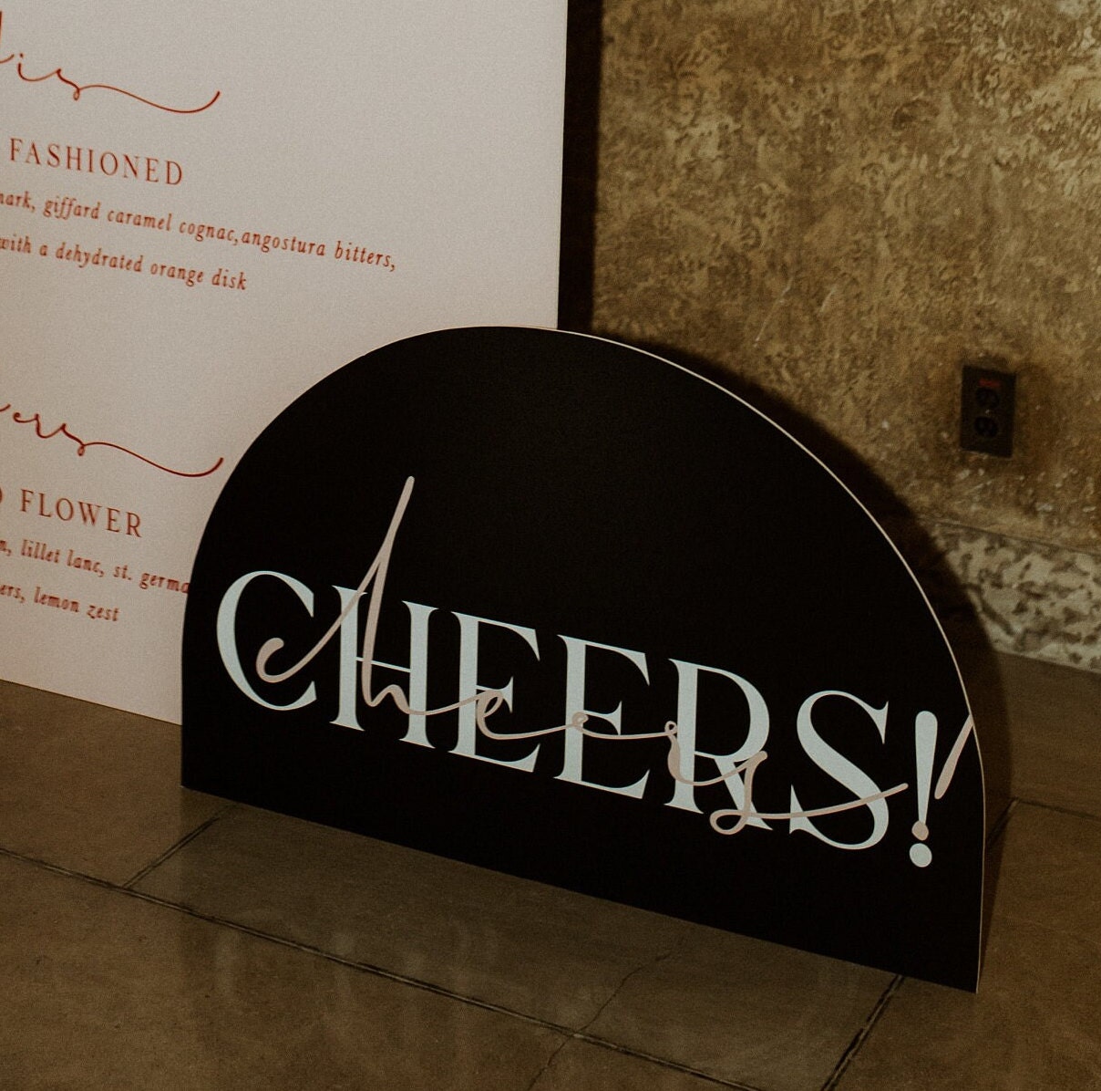Modern Wedding Arched Cocktail Sign and Bar Menus Digital//double ...