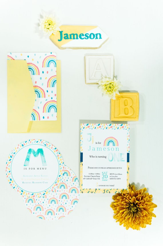 ABC Birthday Set, Alphabet Shower Invitation, Digital ABC Suite, ABC ...