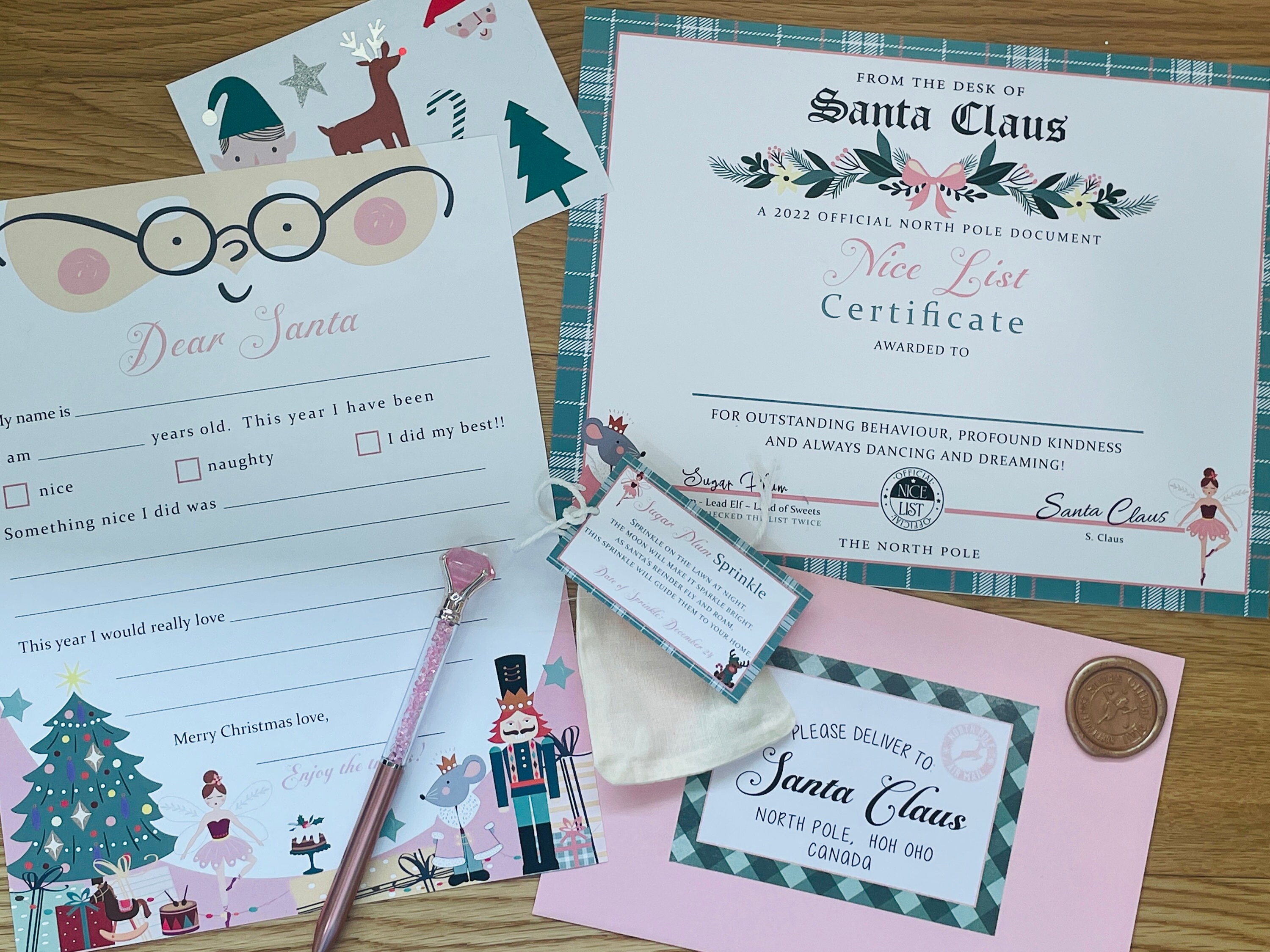 Sugar Plum Fairy Letter to Santa Kit // Santa Stationery // - Etsy Canada