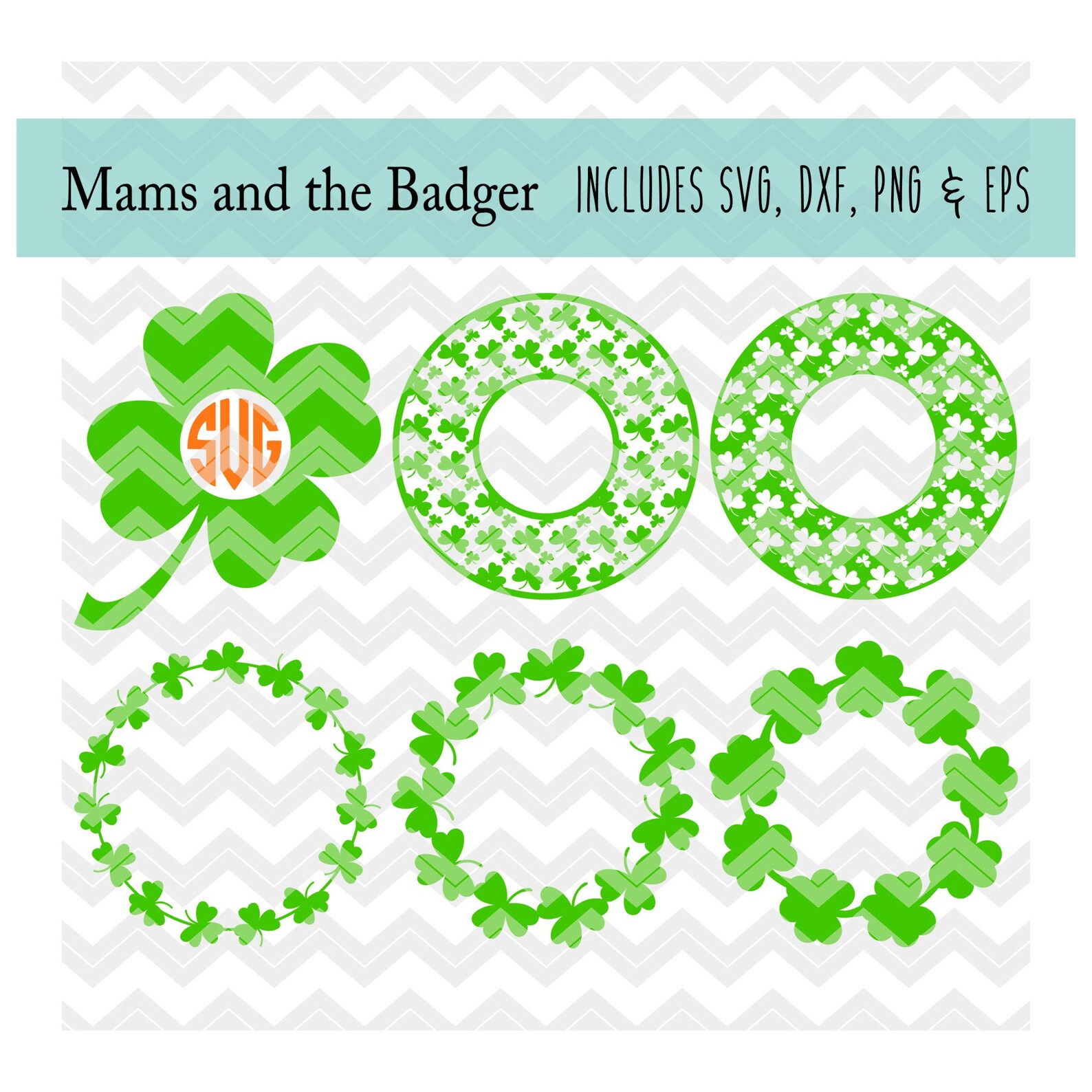 Shamrock Monogram Frame Svg, St. Patrick's Day Cut File, Spring Border ...