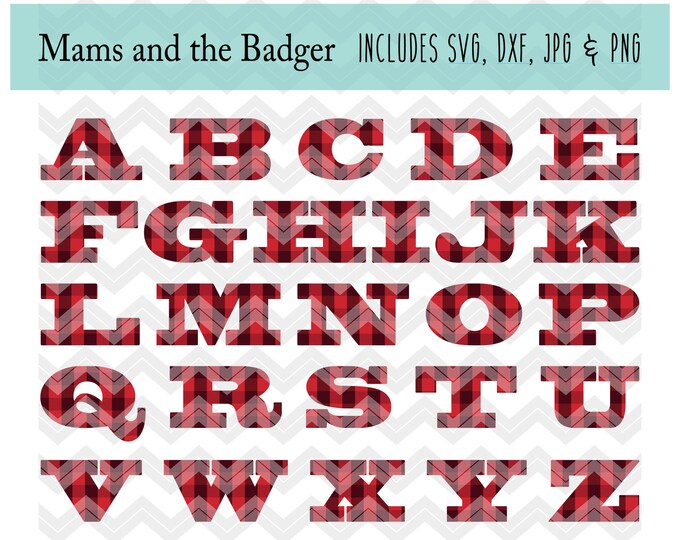 Plaid SVG Alphabet Font, Letter Buffalo, 1st 2nd 3rd 4th 5th, Hunter ...
