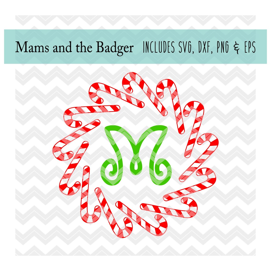 Candy Cane Border Svg Holiday Monogram Frame Christmas - Etsy