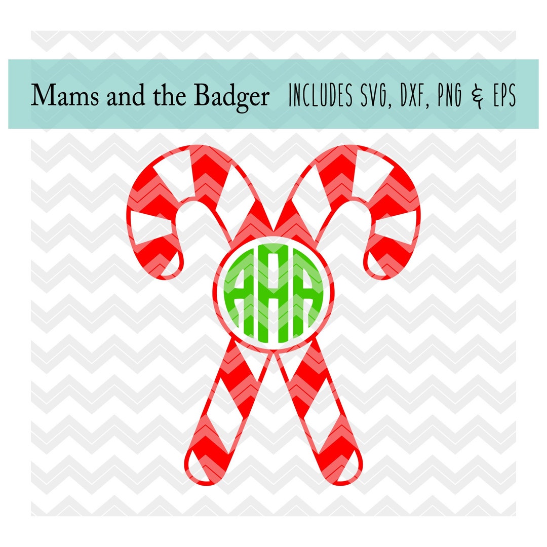 Candy Cane Monogram Frame Svg, Christmas Cut File, Silhouette Cameo ...
