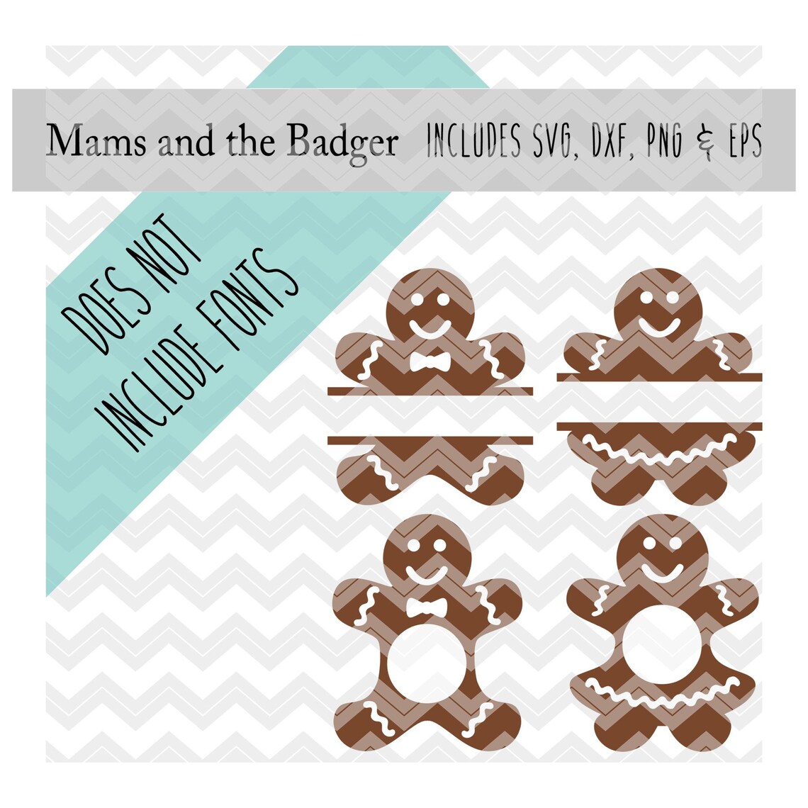 Gingerbread Man Svg Christmas Cookie Svg Split Monogram - Etsy