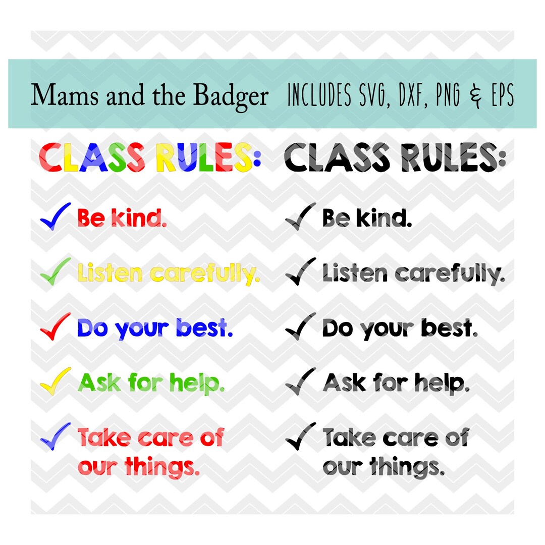 Class Rules Sign Svg, Classroom Printable, Teacher Room Decor, Back to ...