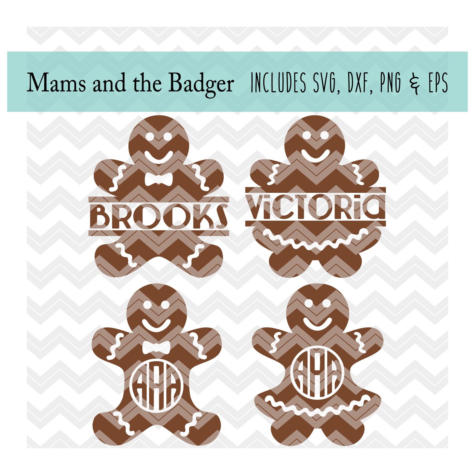 Gingerbread Man Svg Christmas Cookie Svg Split Monogram - Etsy
