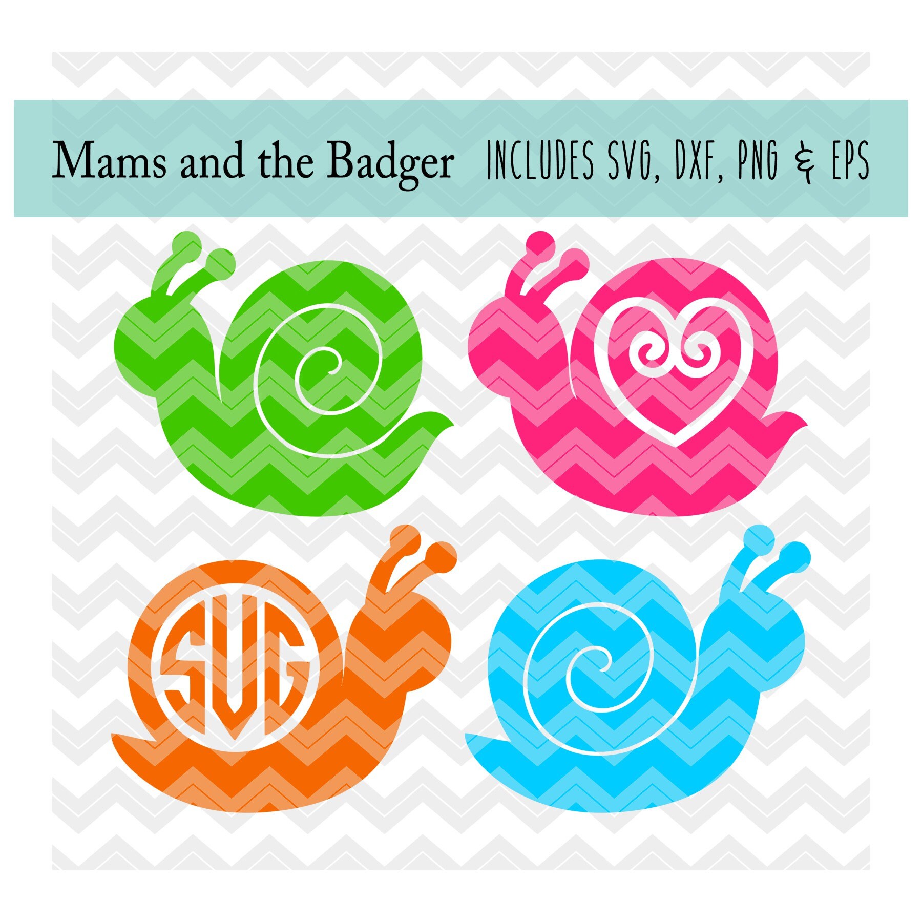 Snail Monogram Svg, Cute Snail Clip Art, Nursery Wall Art, Swirly Heart ...