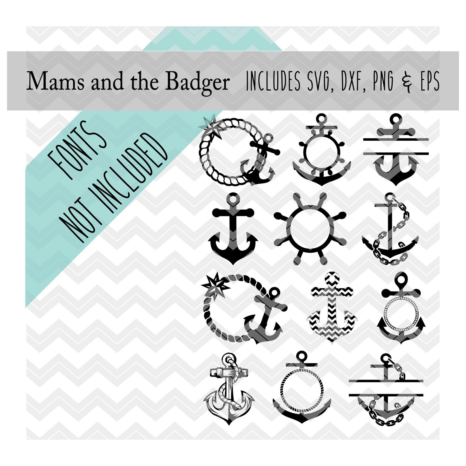 Anchor Bundle Svg, Nautical Monogram Frames, Sailing Digital Clipart ...
