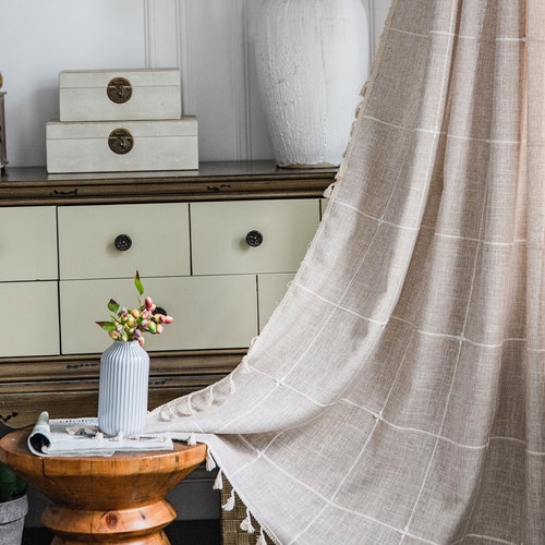 Linen Curtain Bedroom Curtain Translucent Curtains Linen - Etsy