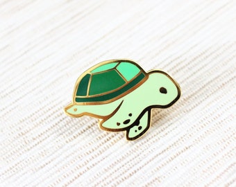 Turtle Enamel Pin - Etsy