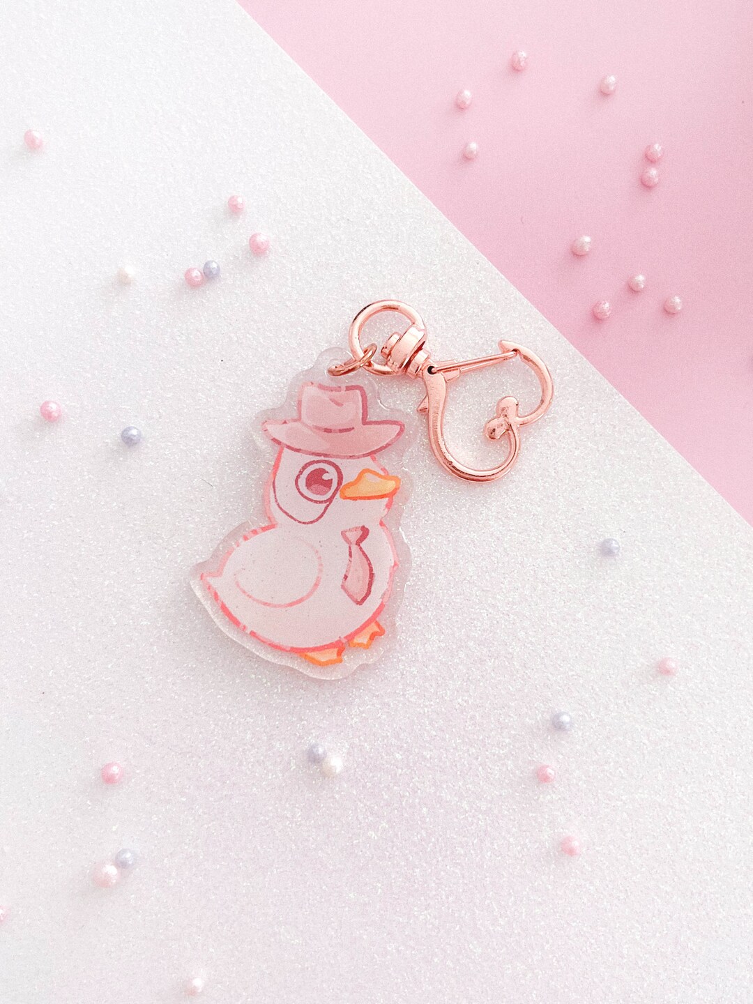 Detective Duck Acrylic Keychain | Sweet Animal Art | Duckling Key Charm ...