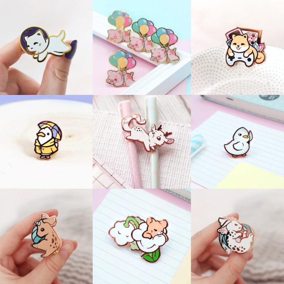 Mystery Enamel Pins and Magnets | Heart Cute Collectors Hard Enamel Pin ...