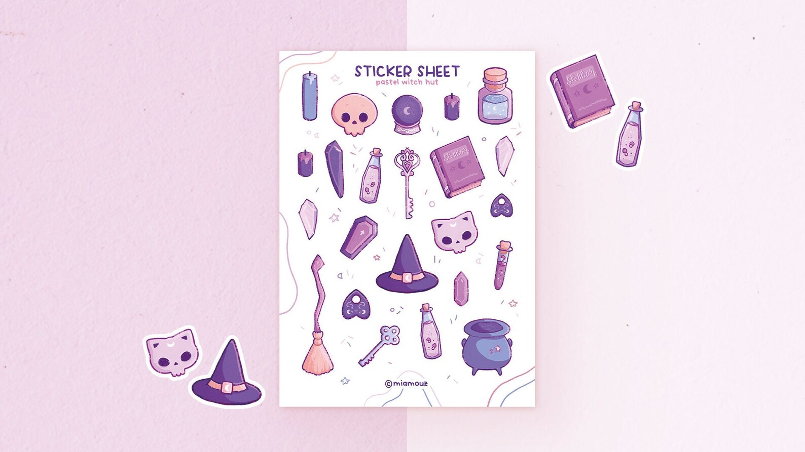 Pastel Witch Hut Stickers | A6 Matte or Glossy Cute Witchcraft Sticker ...