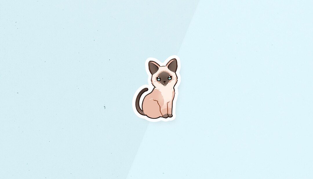Cute Cat Breed Sticker Siam Ragdoll Cat Vinyl Sticker Chibi Animal ...