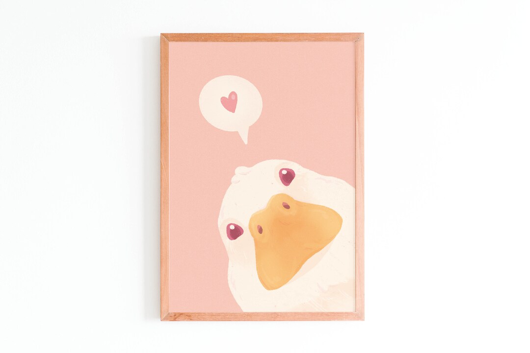 Peeking Duck Love A6 Print | I Love You A6 Art Print or Postcard ...