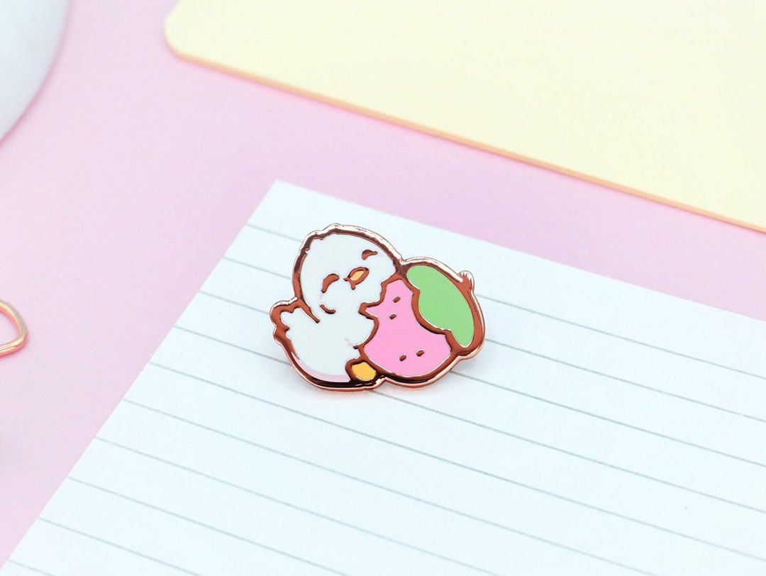 Munching Duck Enamel Pin | Cute Adventurer Hard Enamel Pin | Snack ...