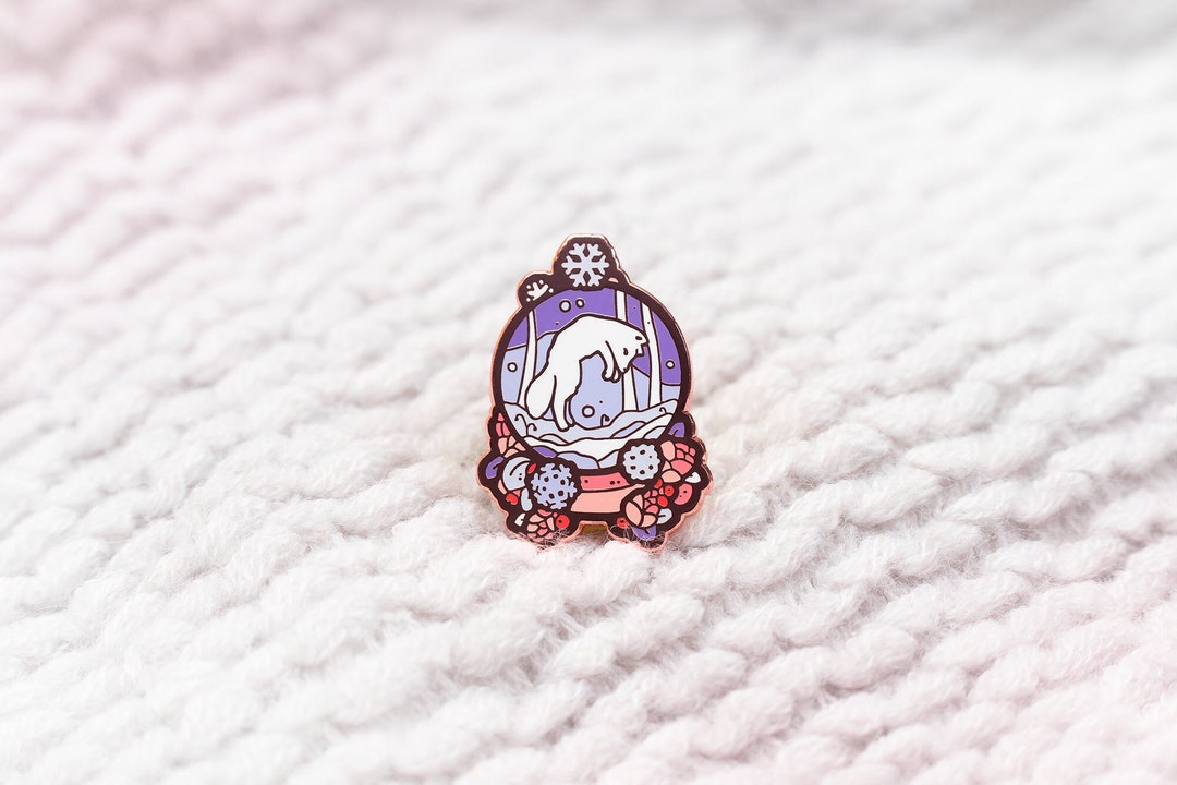 Arctic Fox Enamel Pin | Fox Playing in Snow Globe Hard Enamel Pin ...