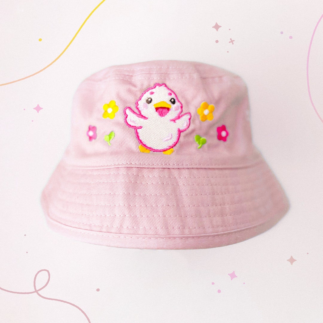 Flower Duck Bucket Hat | for Small and Big Children & Adults | Pastel ...