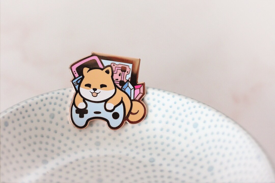 Gaming Shiba Inu Dog Video Game Controller Hard Enamel Pin Kawaii ...