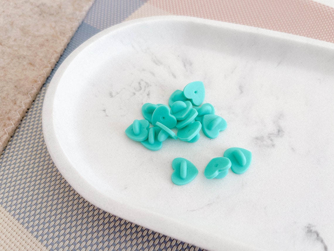 6 Rubber Pin Backs Clutches | Different Colors | Enamel Pin Lock ...
