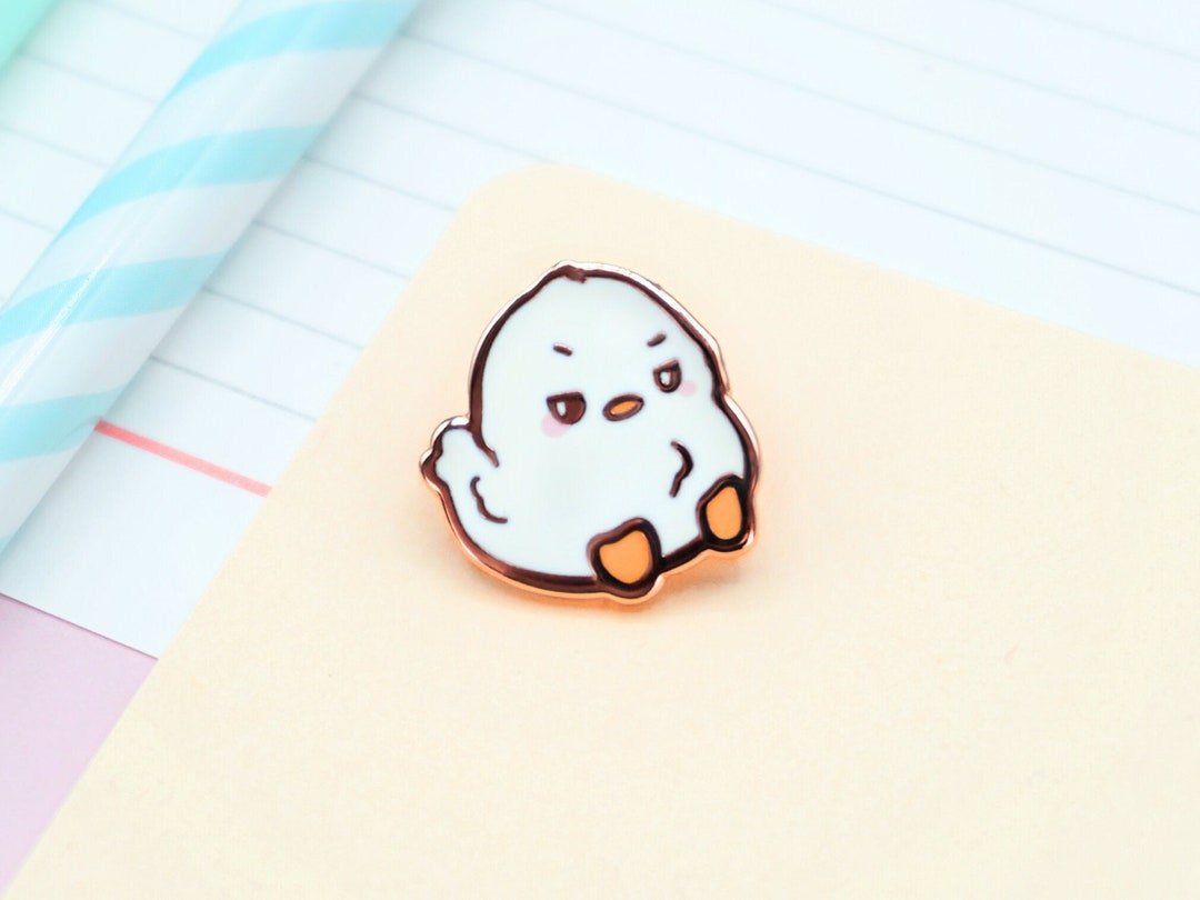 Grumpy Duck Enamel Pin | Cute Adventurer Hard Enamel Pin | Mad Duckling ...