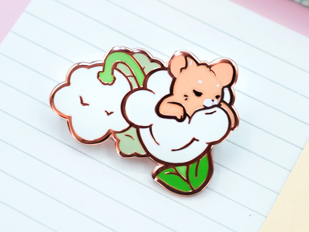 Sleepy Mouse Enamel Pin | Cute Lily of the Vale Hard Enamel Pin | Rat ...