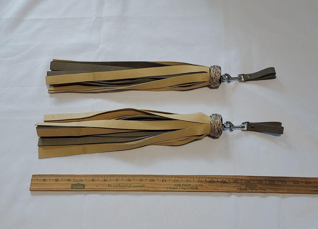 Brown Leather and Gray Suede Finger Floggers set - Etsy