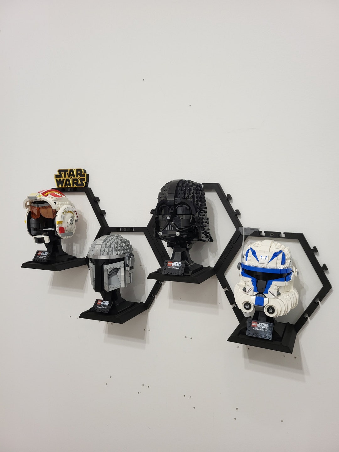 Lego Helmet Locking Wall Shelf Box Display Funko Pop Stage for Helmets ...