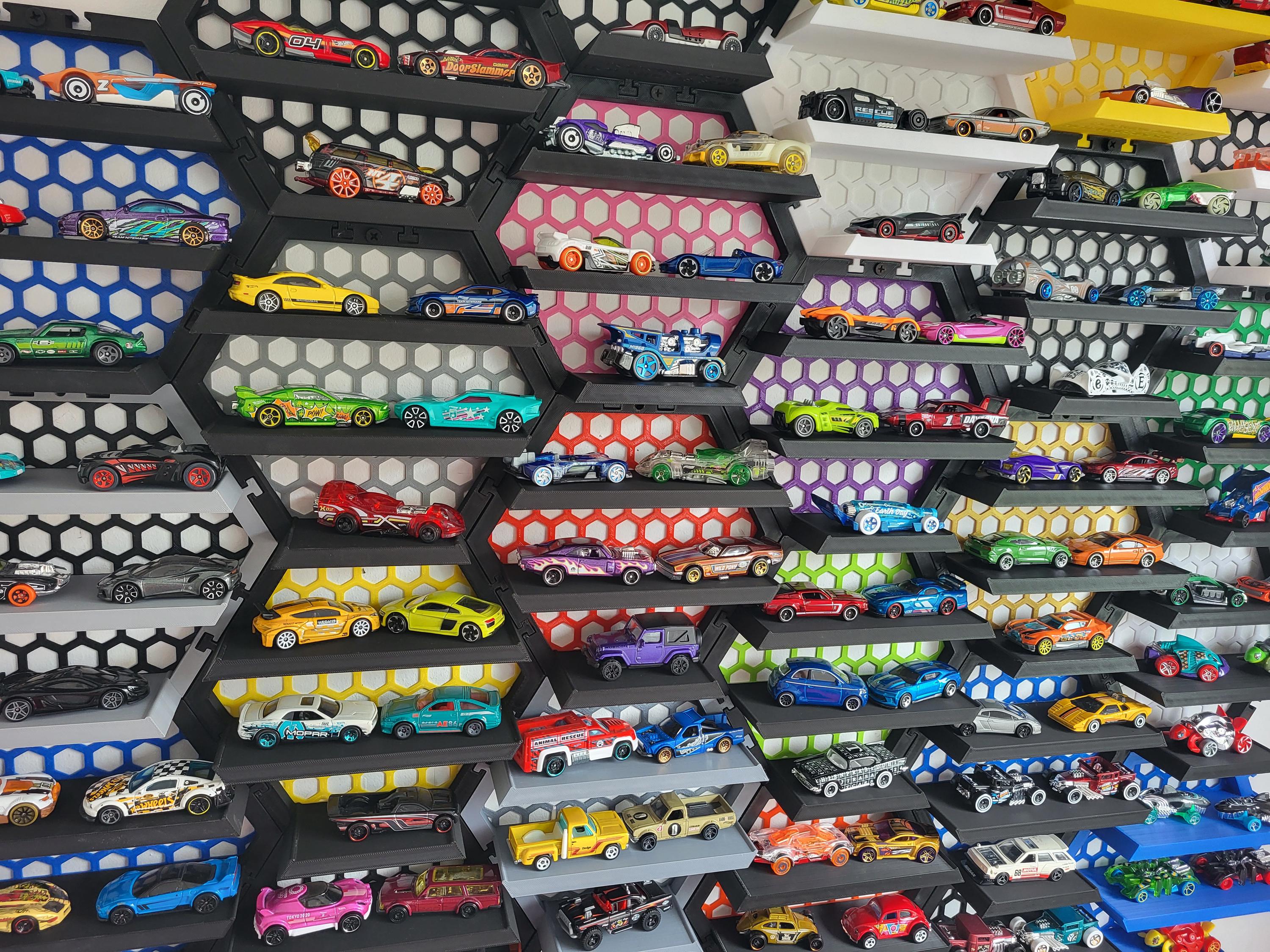 Hot Wheels Hexagonal Shelves Display Stage Shelf Locking Wall Mini Cars ...