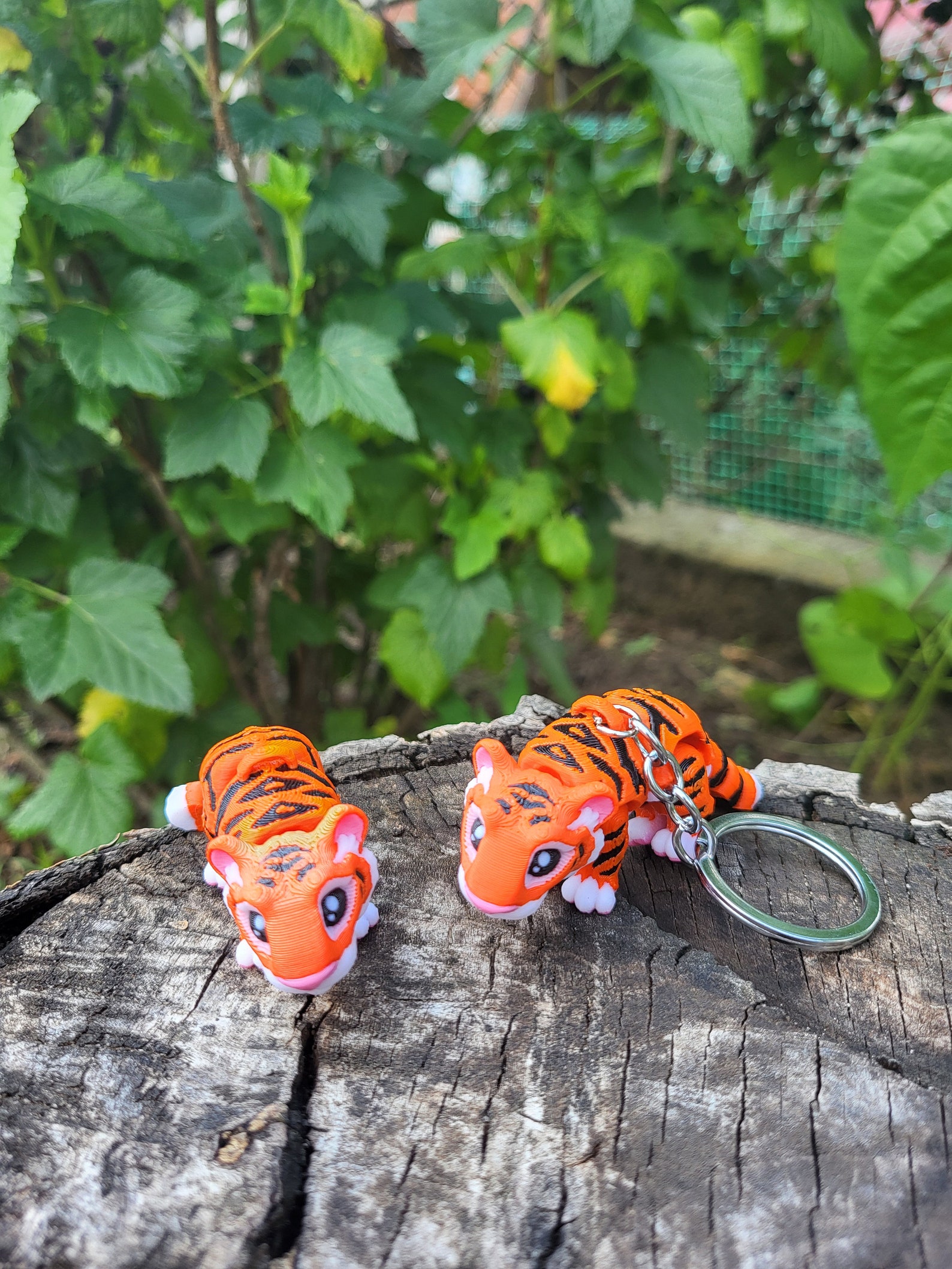 Keychain Tiger Cute Art Articulated Figure Key Guardian - Etsy
