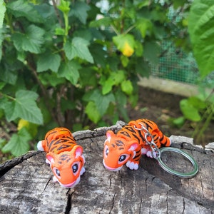 Keychain Tiger Cute Art Articulated Figure Key Guardian - Etsy