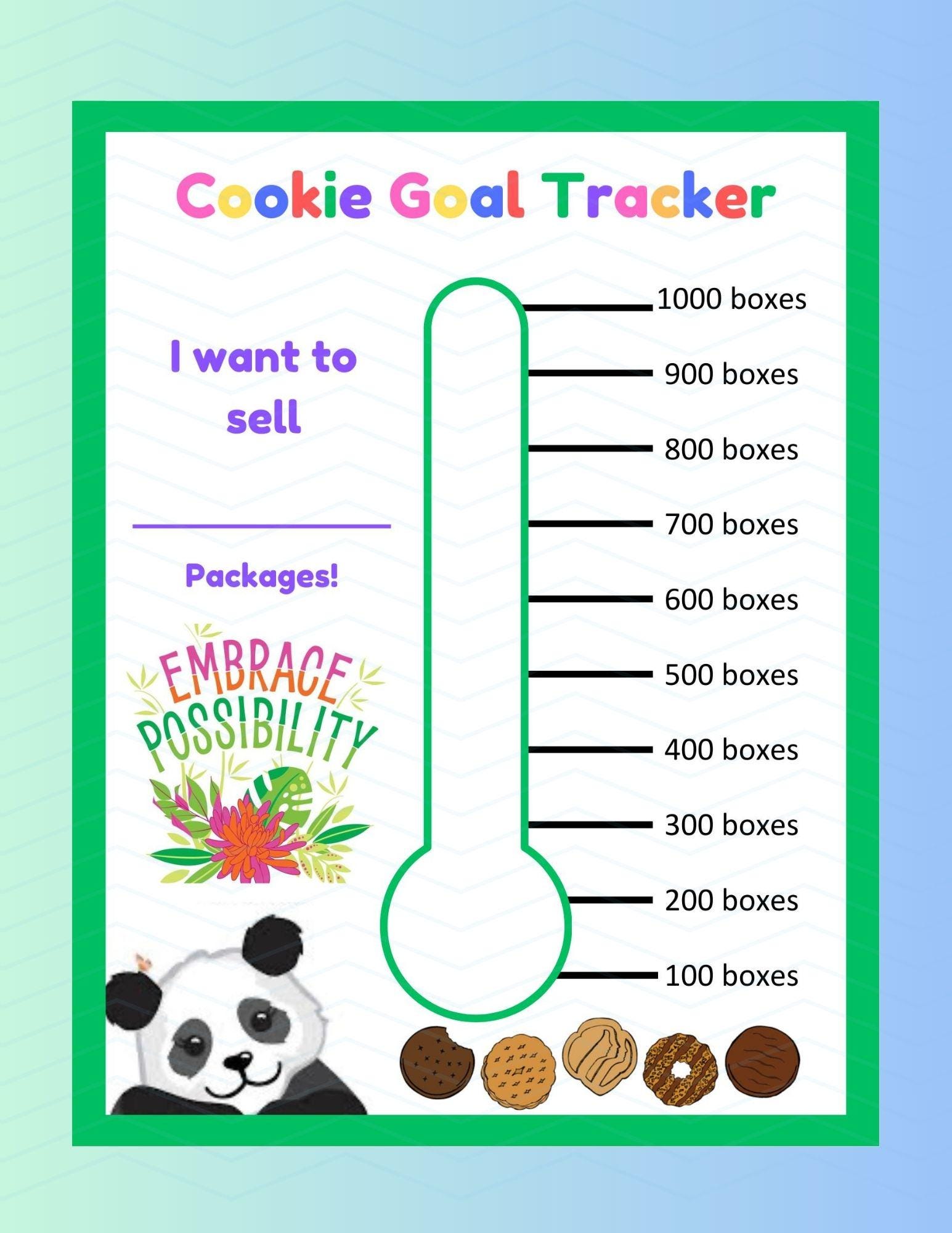 Girl Scout Cookie Goal Tracker 2025. Digital Download Only. - Etsy