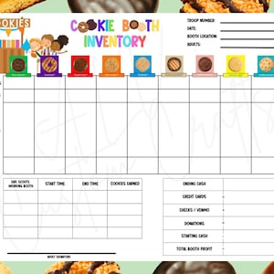 2026 Girl Scout Cookie Booth Inventory Sheet (little Brownie Bakers ...