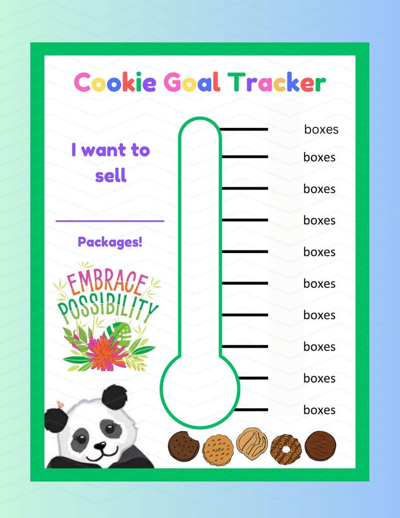 Girl Scout Cookie Goal Tracker 2025. Digital Download Only. - Etsy