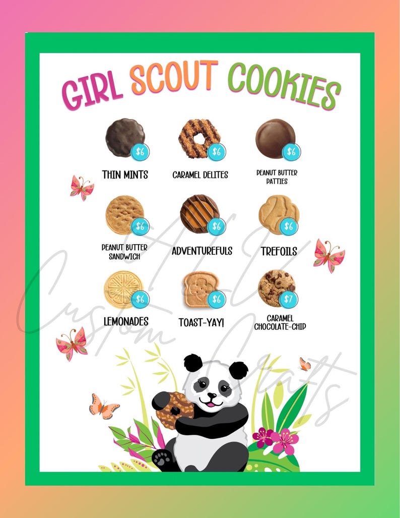 ABC Bakers 2025 Girl Scout Cookie Signs and Lanyard Inserts. Digital ...