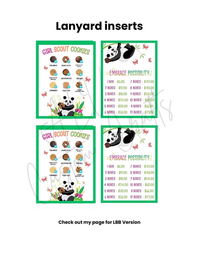 ABC Bakers 2025 Girl Scout Cookie Signs and Lanyard Inserts. Digital ...