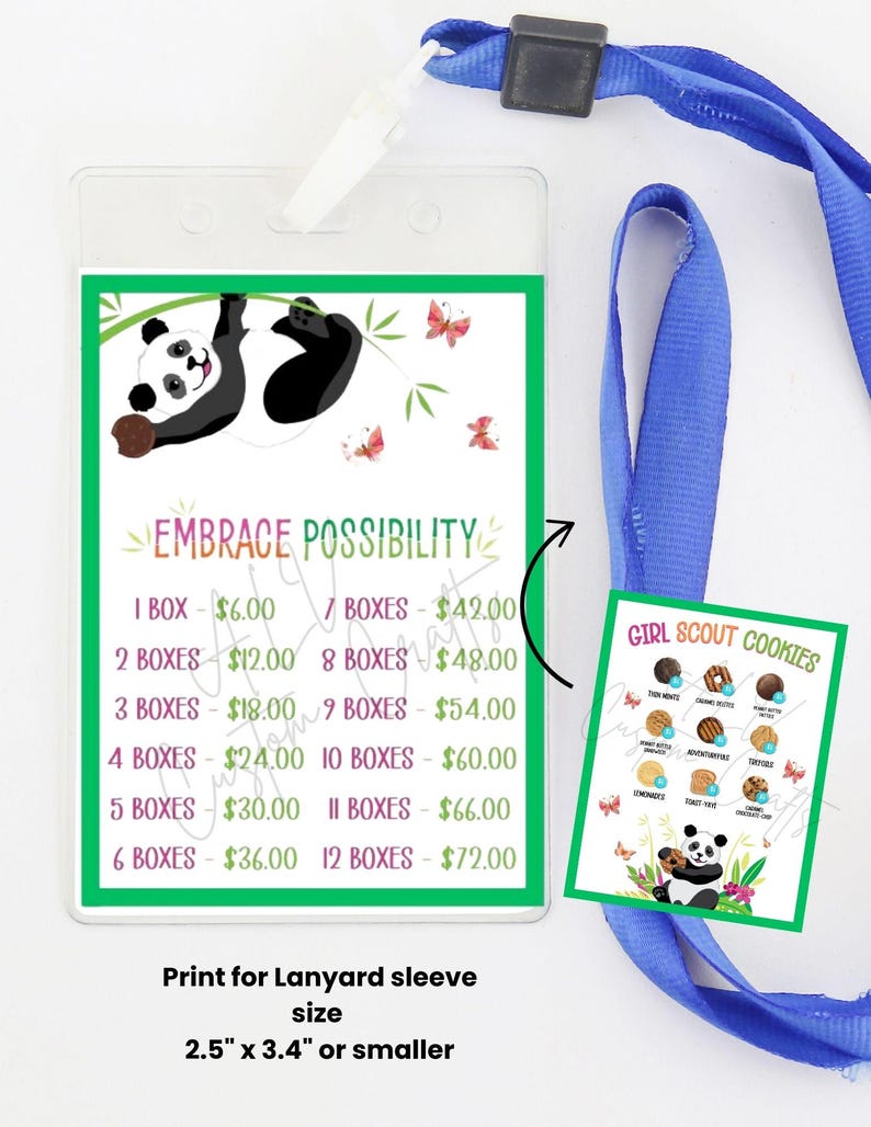 ABC Bakers 2025 Girl Scout Cookie Signs and Lanyard Inserts. Digital ...