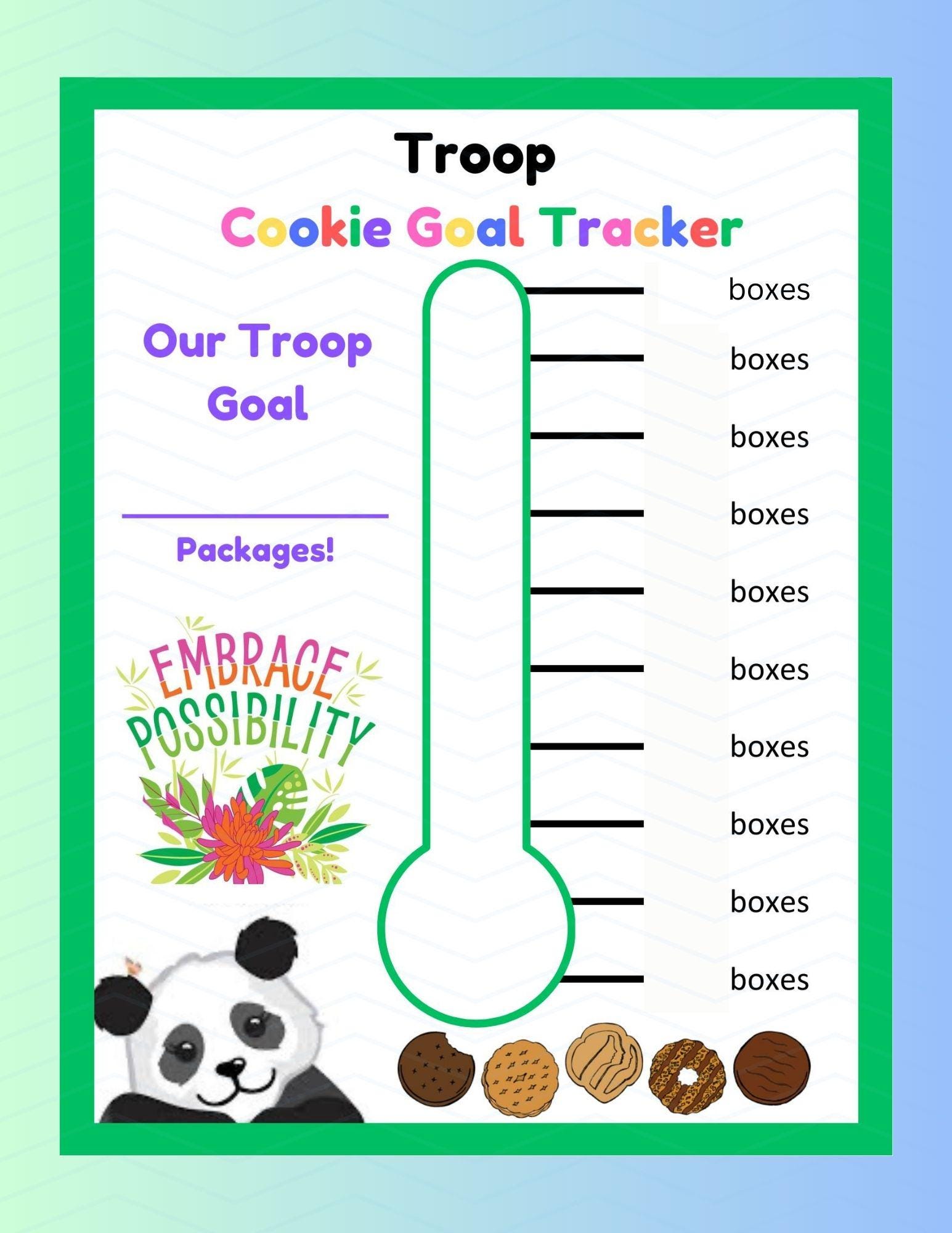 Girl Scout Cookie Goal Tracker 2025. Digital Download Only. - Etsy