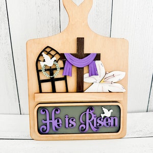 He is Risen Breadboard, Easter Decor, Christian Easter, He is Risen ...